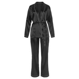 Bruno Banani Pyjama Damen Größe XXS schwarz / weiß Winterkleid