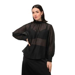 Ulla Popken Bluse Damen Gr&ouml;&szlig;e XXXL/4XL schwarz / transparent