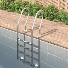 vidaXL Pool-Leiter 54x38x184,5 cm Edelstahl 304