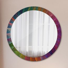 Ø100cm Spiegel - Glasrahmen mit Aufdruck - Wandspiegel Schlafzimmer - hypnotisch Spirale