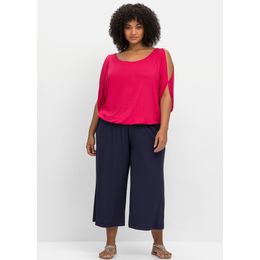 3/4-Hose sheego, Herren, Gr. 52, Normalgr&ouml;&szlig;en, blau (marine), 95% Viskose, 5% Elasthan, unifarben, Hosen
