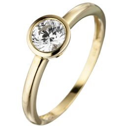Goldring Jobo Gr. 58, gold (gelbgold 333), Fingerringe, Damen, 58, Gelbgold 333, Goldring, 333 Gold mit Zirkonia