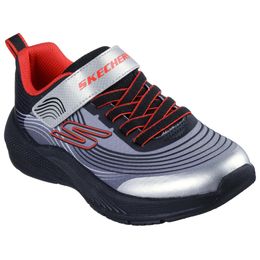 Sneaker Skechers "MICROSPEC ADVANCE", Mädchen, Gr. 36, silber (schwarz, silberfarben), Lederimitat, Textil, Schuhe