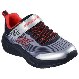 Sneaker Skechers "MICROSPEC ADVANCE", Kinder, Gr. 27, silber (schwarz, silberfarben), Lederimitat, Textil, Schuhe