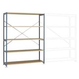 Manuflex RP1043.5007 Fachbodenregal-Grundmodul 120 kg (B x H x T) 1530 x 2000 x 600 mm Stahl pulverbeschichtet Brillant-Blau Holzboden