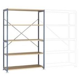 Manuflex RP1029.0001 Fachbodenregal-Grundmodul 200 kg (B x H x T) 1220 x 2000 x 800 mm Stahl pulverbeschichtet Grau, Gr&uuml;n Holzboden