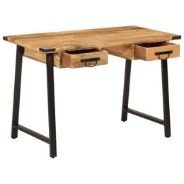 vidaXL Schreibtisch mit Schubladen 105x55x70 cm Massivholz Mango Eisen