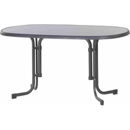 Klapptisch >252/< in anthrazit, Mecalit®-Pro, Stahl - 140x72x90cm (BxHxT)
