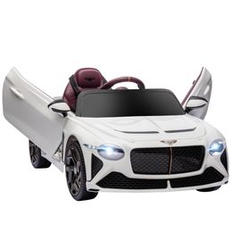 Elektroauto für Kinder - HOMCOM - Bentley Bacalar - 2 12V 25W Motoren - 2,4G Fernbedienung - MP3 - Hupe - 2 Scheinwerfer - Weiß