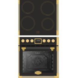 Kaiser Induktions Herd-Set Art Deco EHC 6776 I AD Retro Herdset Backofen mit Induktionskochfeld