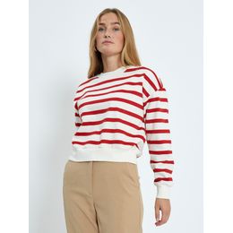 Minus Sweatshirt 'Estella' Damen Gr&ouml;&szlig;e L rot / wei&szlig;