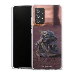DeinDesign Galaxy A52s 5G Handy Silikon H&uuml;lle Case wei&szlig; Handyh&uuml;lle The Child Star Wars Baby Yoda Silikon Case