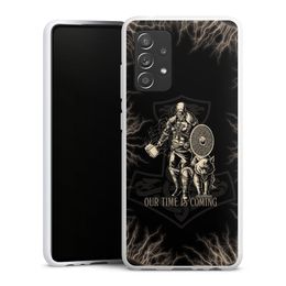 DeinDesign Galaxy A52s 5G Handy Silikon H&uuml;lle Case wei&szlig; Handyh&uuml;lle Tv Show Designs Wikinger Vikings Silikon Case