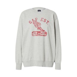 GAP Sweatshirt Damen Gr&ouml;&szlig;e S graumeliert / rot