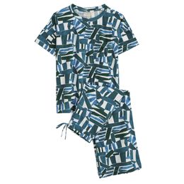Seasalt Cornwall Pyjama 'Moonlight' Damen Gr&ouml;&szlig;e 4XL opal / royalblau / petrol / wei&szlig; Winterkleid