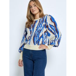 Minus Pullover 'Floria' Damen Gr&ouml;&szlig;e XXL ecru / blau / braun