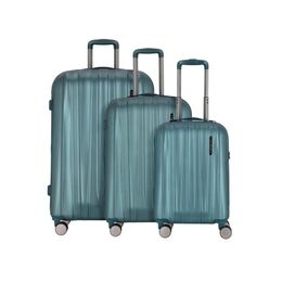 Polestream Moonrock 4 Rollen Kofferset 3-teilig mit Dehnfalte in deepsea green brushed | Gr.: onesize