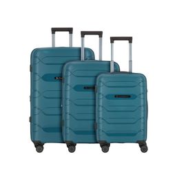 Polestream Strz by Asteroid 4 Rollen Kofferset 3-teilig mit Dehnfalte in deepsea green | Gr.: onesize