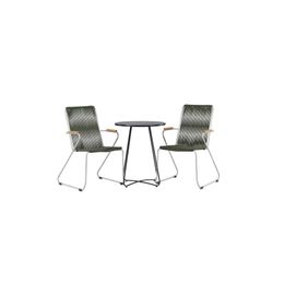 ebuy24 Gartenset Bacong 3-teilig Schwarz 60 x 60 cm | Gr.: onesize