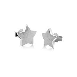 NENALINA Ohrringe 925 Sterling Silber Sterne, Stern in Grau | Gr.: onesize