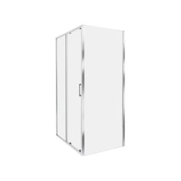 Beliani Duschkabine YORO in Transparent/Silber - (W) 100 x (H) 185 x (L) 80 cm | Gr.: onesize