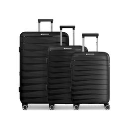 Franky London 4 Rollen Kofferset 3-teilig mit Dehnfalte in black | Gr.: onesize