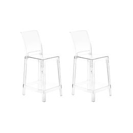 Beliani 2-tlg Barhocker WELLINGTON in Transparent | Gr.: onesize