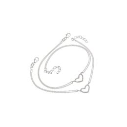 SILBERKETTEN-STORE 2tlg. Set: 925 Silber Kette und Armband "Herz" | Gr.: onesize