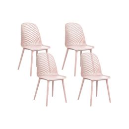 Beliani 4er-Set Esszimmerstuhl EMORY in Rosa | Gr.: onesize
