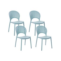 Beliani 4er-Set Esszimmerstuhl OSTIA in Blau | Gr.: onesize