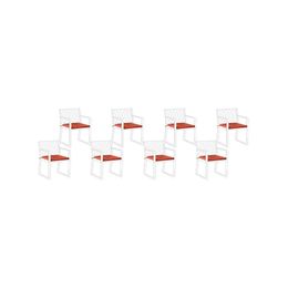 Beliani 8er-Set Auflagen SASSARI PREMIUM in Rot | Gr.: onesize