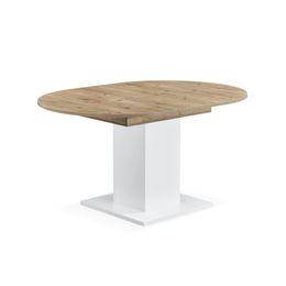 B&D Home Ausziehtisch WIM in Sandeiche-Weiß - (B)100-140 x (H)74 x (T)100 cm | Gr.: onesize