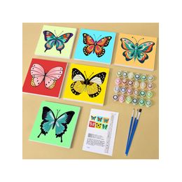 ARTNANAS Mini Malen nach Zahlen 6er Set-"Fl&uuml;gelsch&ouml;n" | Gr.: 15x15-CM 6er Set ohne Rahmen