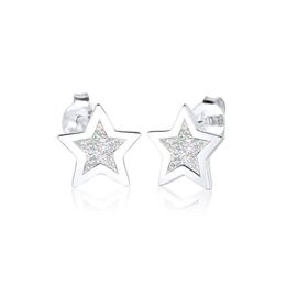 Elli Ohrringe 925 Sterling Silber Sterne, Stern in Grau | Gr.: onesize