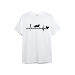 PAULGOS Kinder T-Shirt, Herzschlag mit Pferd in Weiss | Gr.: 152