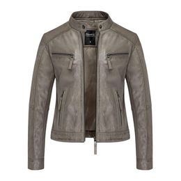REPUBLIX Lederjacke WINONA in Grau | Gr.: XXL