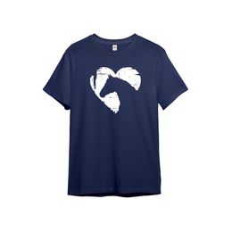 PAULGOS Kinder T-Shirt, Bunter Fu&szlig;ball in Navi-Blau | Gr.: 152
