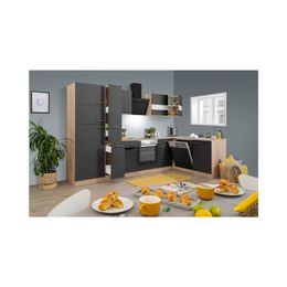 respekta K&uuml;chenprogramm Eiche S&auml;gerau Winkelk&uuml;che - versch. Ausf&uuml;hrungen- 310 x 172 cm -grau