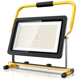 Brandson 200W LED Baustrahler - Arbeitsscheinwerfer - Bauscheinwerfer - Standgestell und Tragegriff - 16000 Lumen - 4 m Stromkabel - Metallgeh&auml;use