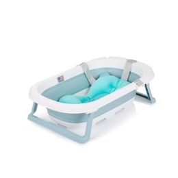 Chipolino Babywanne Isla mit Badekissen faltbar, integrierter Wasserablauf blau