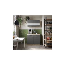 respekta Erg&auml;nzungset ca. B 100 cm Holz/Glast&uuml;ren- versch. Ausf&uuml;hrungen- grau