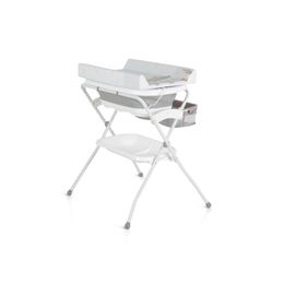 Cangaroo Babywanne Wickeltisch Como 2 in 1 faltbar, Wickelauflage, Zubeh&ouml;rfach grau