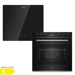 Klarstein ControlSync Backofen & Induktionskochfeld Set 9 Funktionen 4 Kochzonen 72 L Volumen