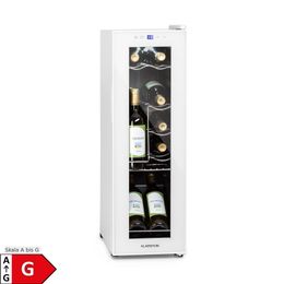Klarstein Shiraz 12 Slim Uno Weink&uuml;hlschrank 32l/12Fl.Touch 85 W 5-18 &deg;C LED Wei&szlig; 32 Liter / 12 Flaschen