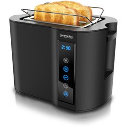 arendo Toaster Kurzschlitz, Br&ouml;tchenaufsatz, W&auml;rmeisoliertes Geh&auml;use, Display, Touch