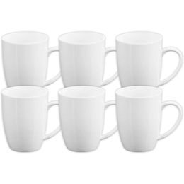 Wilmax Teetassen & Kaffeetassen 6x460 ml &ndash; Elegantes Becherset aus Porzellan