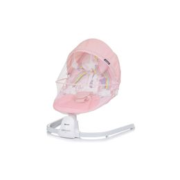 Chipolino Babywippe Oasis Fernbedienung, Timer, Moskitonetz, Gurt, Pl&uuml;schtiere pink