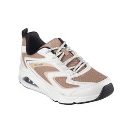Skechers Sneaker "TRES-AIR UNO STREET FL-AIR" in Weiß / Braun / Silber | Gr.: 35