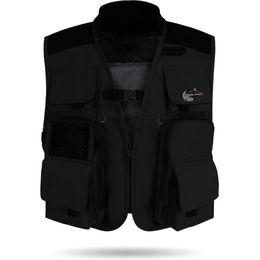 Normani Outdoor Sports Herren Anglerweste Manta in Schwarz | Gr.: L