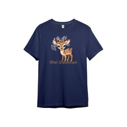 PAULGOS Kinder T-Shirt, Mini Platzhirsch (klein) in Navi-Blau | Gr.: 164